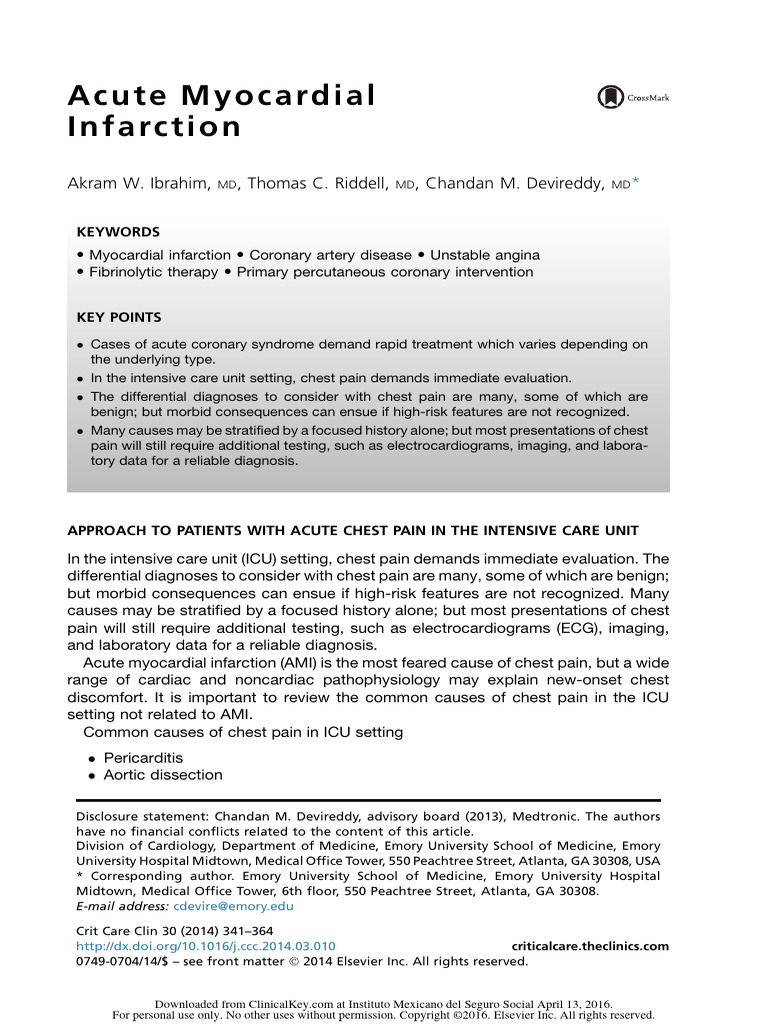 Acute myocardial infarction | PDF | Myocardial Infarction | Coronary ...