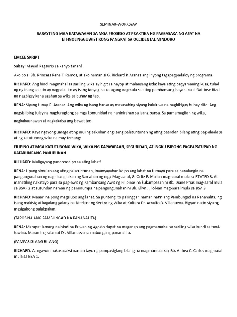 Rena-Emcee Skript-1 | PDF