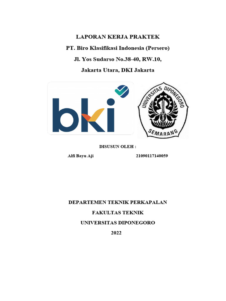 LAPORAN KERJA PRAKTIK Alfi Bayu Bki FIX | PDF