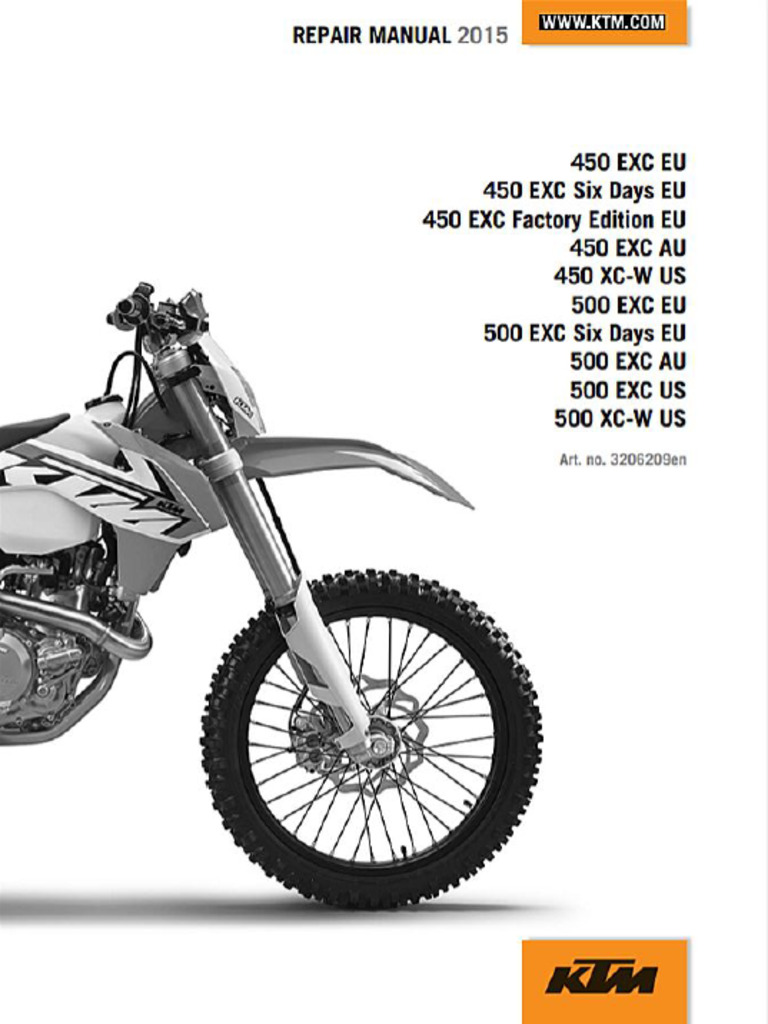 2015 450-500 EXC-F Repair Manual | PDF