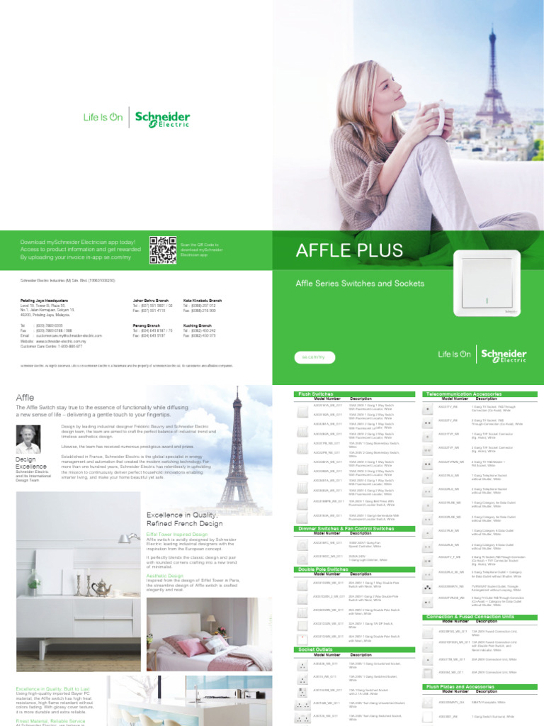 Affle Plus Switches and Sockets Guide | PDF | Electronics | Electrical ...