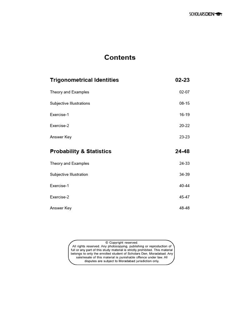 2 - X1, X2, X3 MATHS Trigono. Ident., Proba. and Statis. PACKAGE (01.06.20) MRC | PDF ...