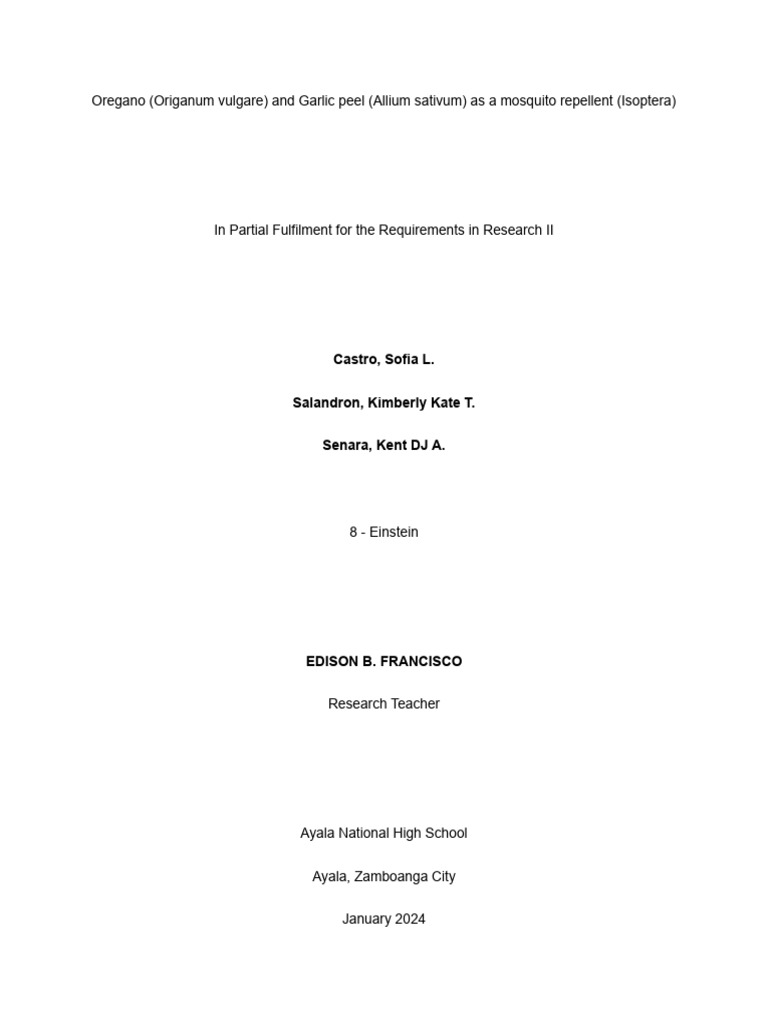 RRL Format | PDF | Garlic