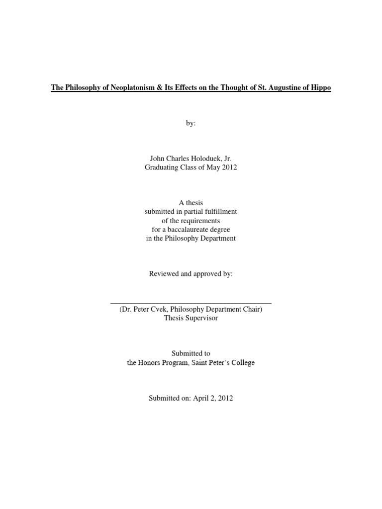 Neoplatonism's Influence on Augustine | PDF | Neoplatonism | Augustine ...