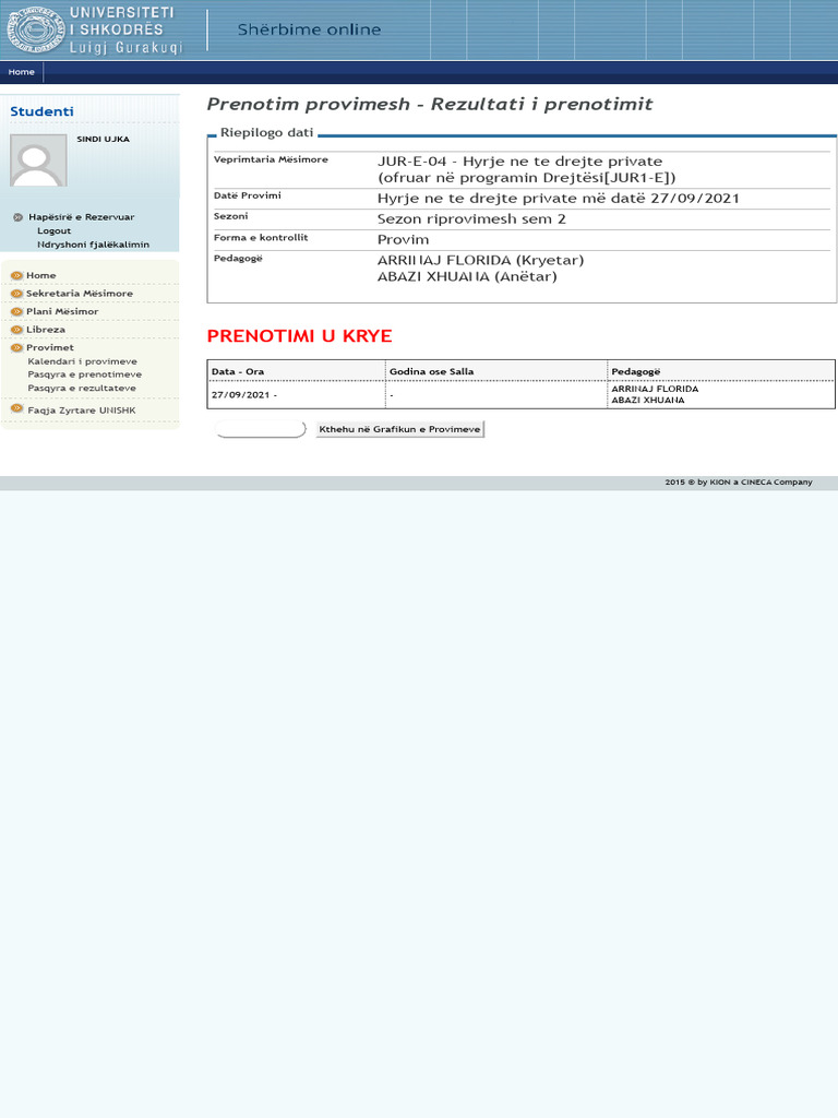 Gjendja e Prenotimit Të Datës Së Provimit | PDF