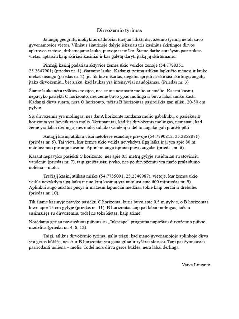 Dirvožemio Tyrimas | PDF