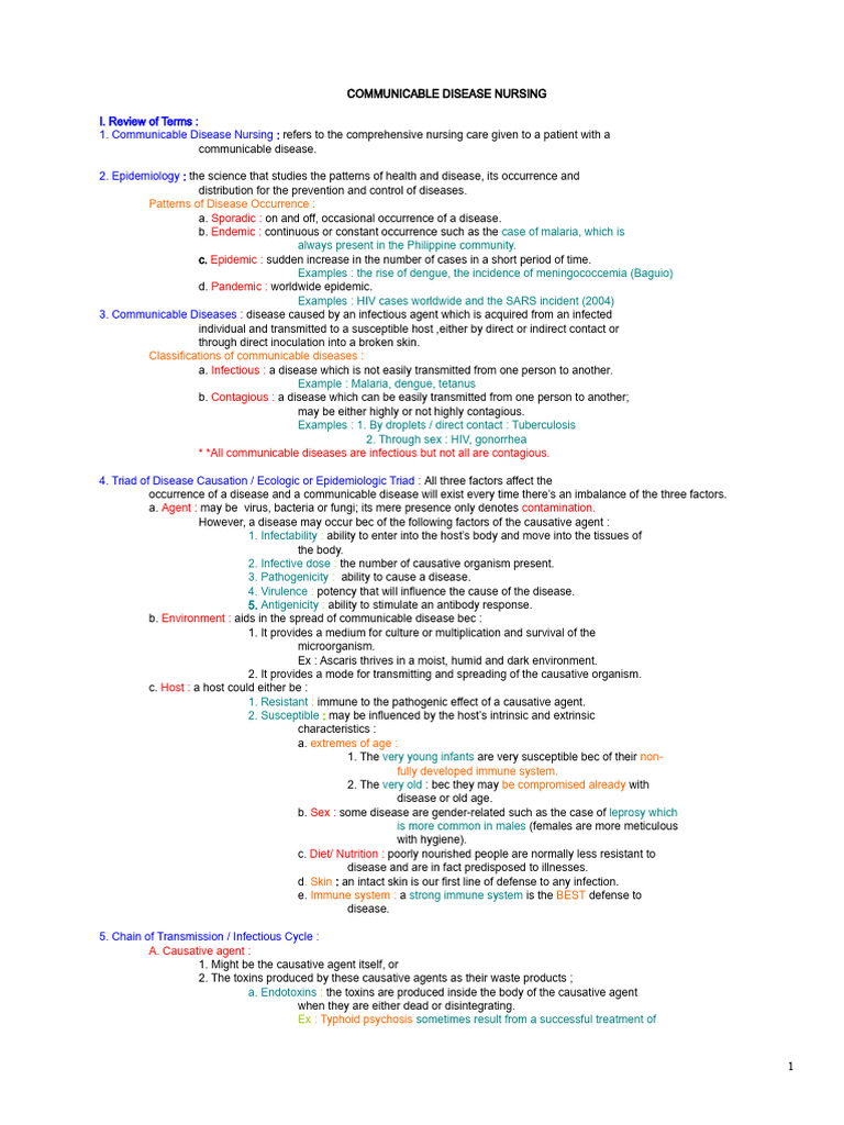 Communicable Disease Nursing | PDF | Infection | Immunity (Medical)