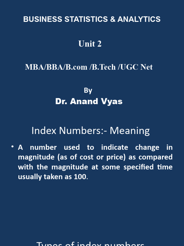 Unit 2 Business Statistics | PDF | Cost Of Living | Time Series