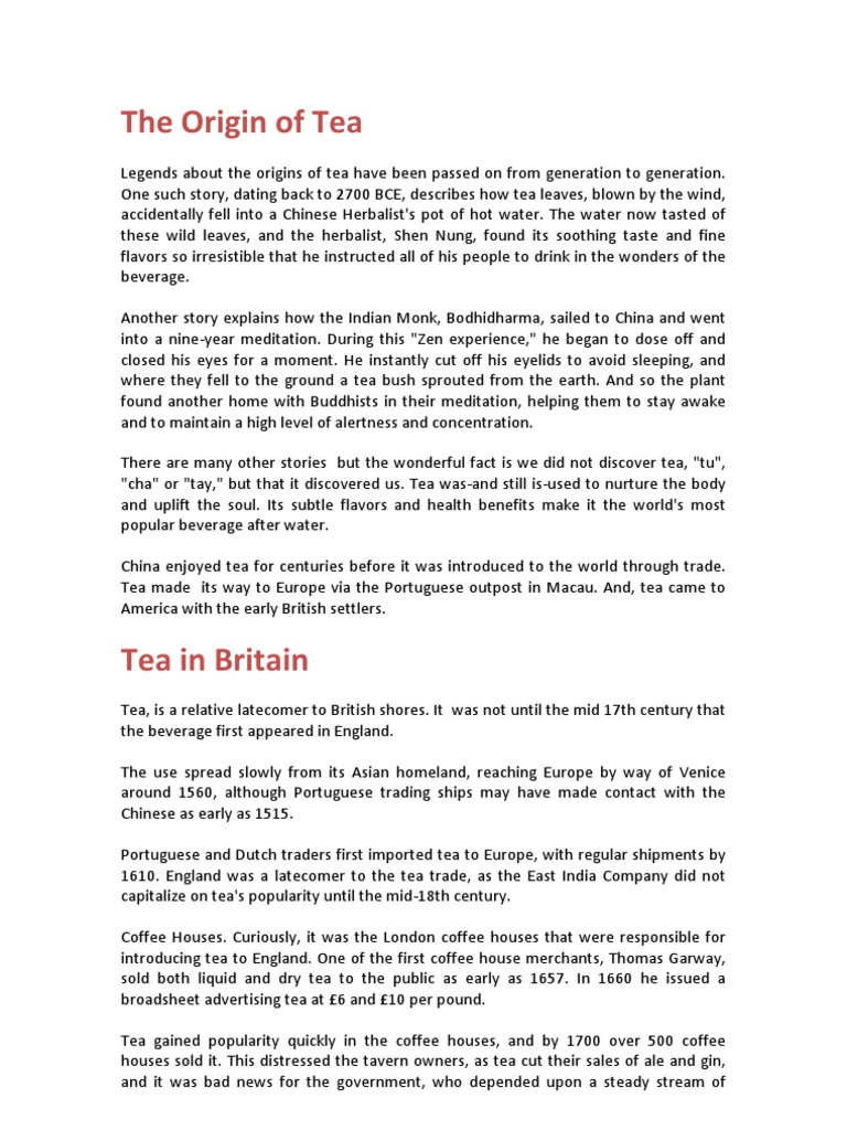 The Origin of Tea | PDF | Tea | Salad