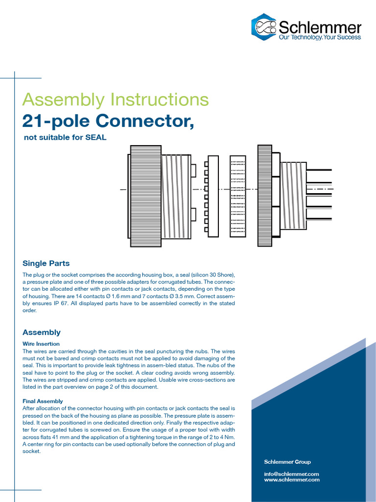 21 - Pole Connector Non Seal Bedienungsanleitung e | Download Free PDF | Electrical Connector ...