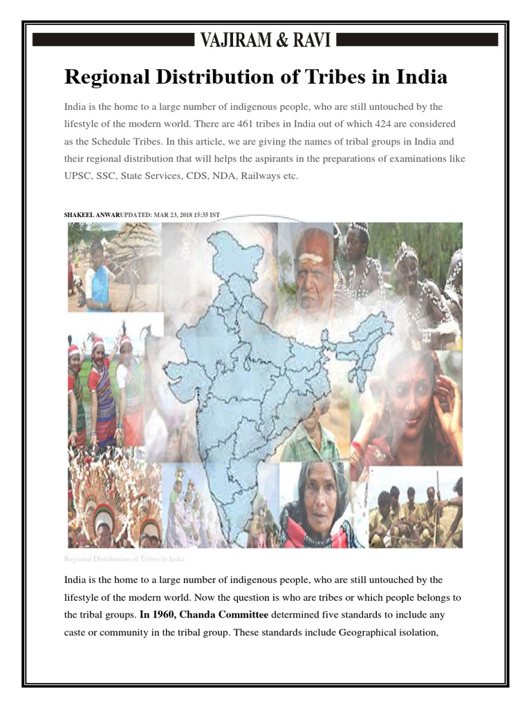 Regional Distribution of Indian Tribes | PDF | Social Groups Of India ...