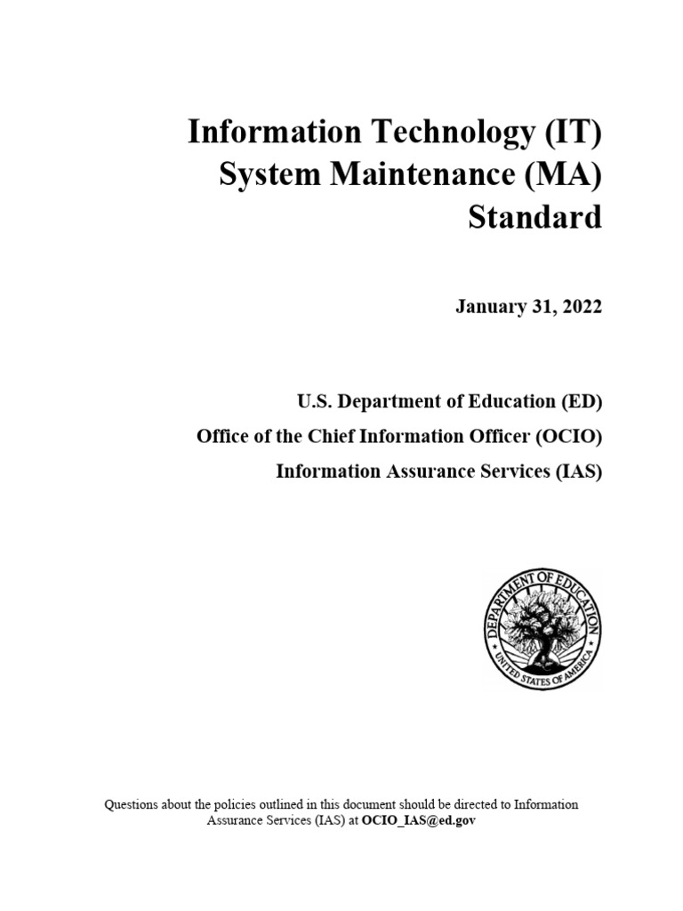 Maintenance Standard | PDF | Security Technology | Computer Security