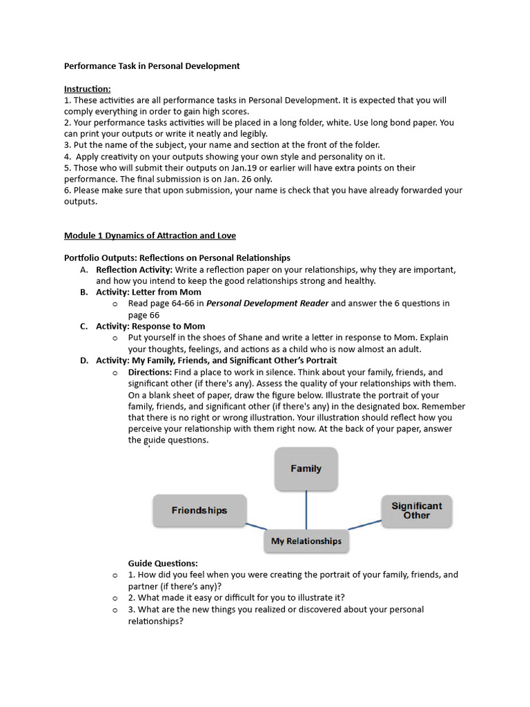 Complete Performance Task in Personal Development | PDF | Self Efficacy | Goal