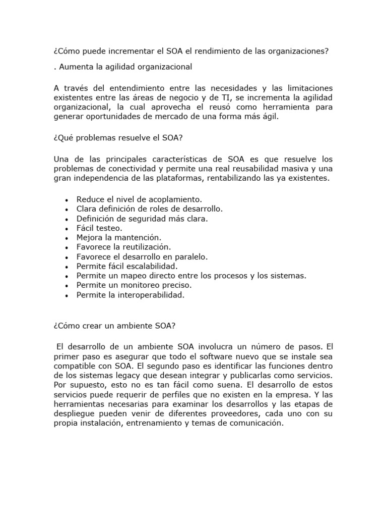 Cómo Puede Incrementar El SOA El Rendimiento de Las Organizaciones ...