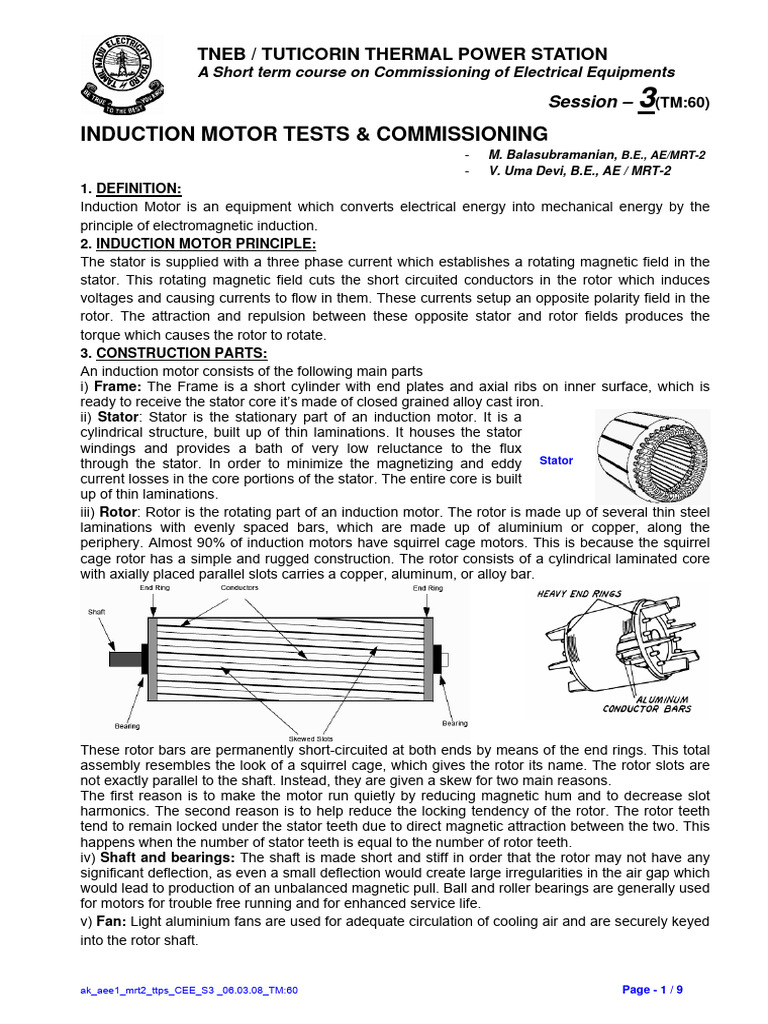 Induction Motor Commissioning Guide | PDF