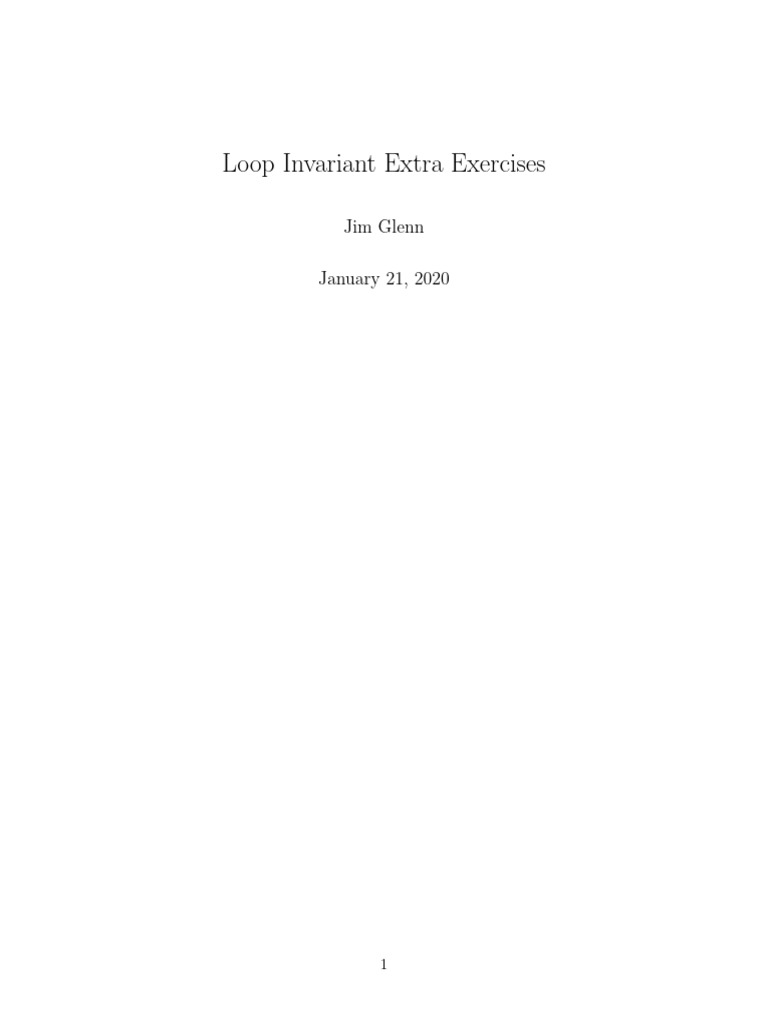 Loop Invariant Extra Exercises | PDF | Computer Programming | Mathematics
