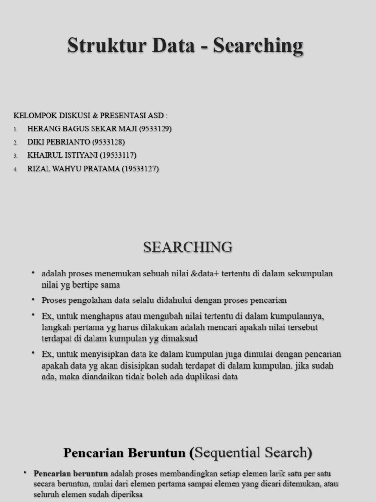 Pencarian Data: Algoritma & Contoh | PDF