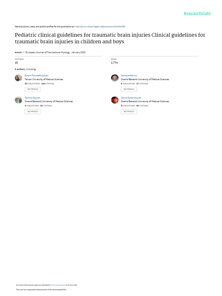 Pediatric Guideline | PDF | Traumatic Brain Injury | Injury