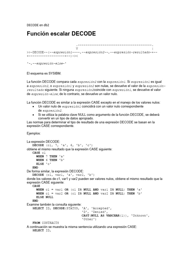 DECODE en db2 | PDF