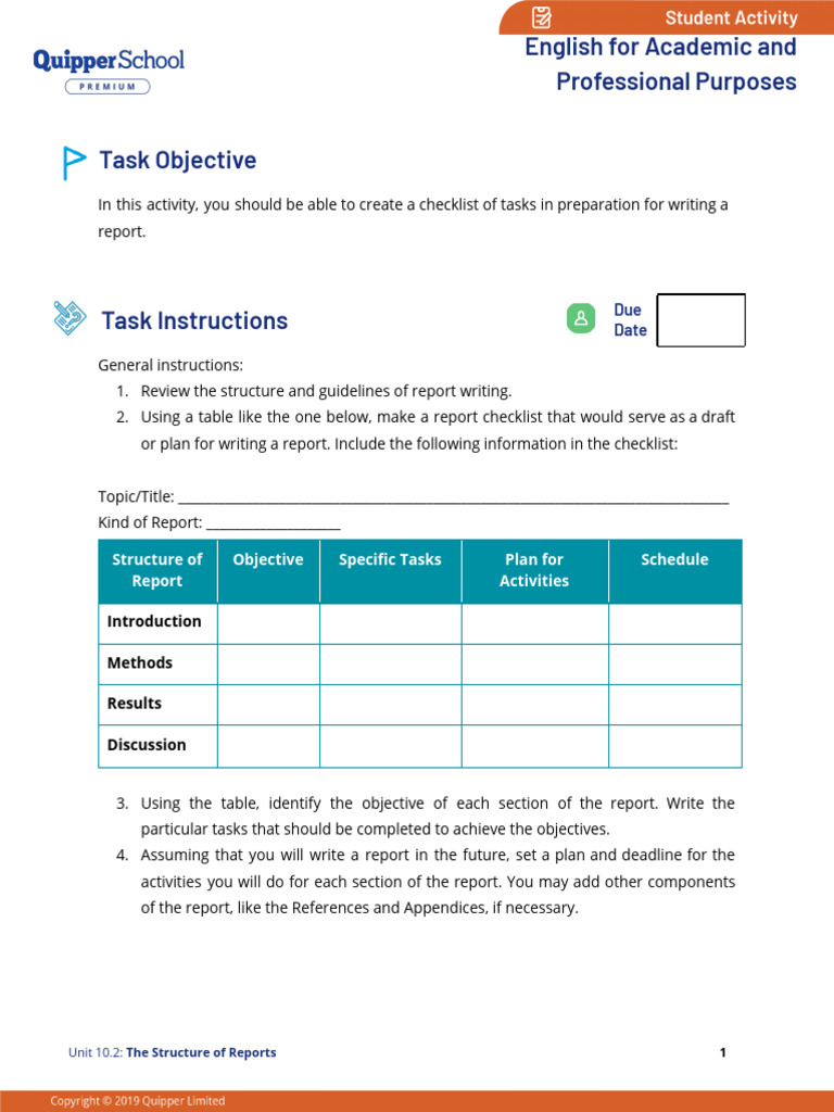 PDF (SAS1) - EAP 11 - 12 - UNIT 10 - LESSON 2 - The Structure of Reports | Download Free PDF ...