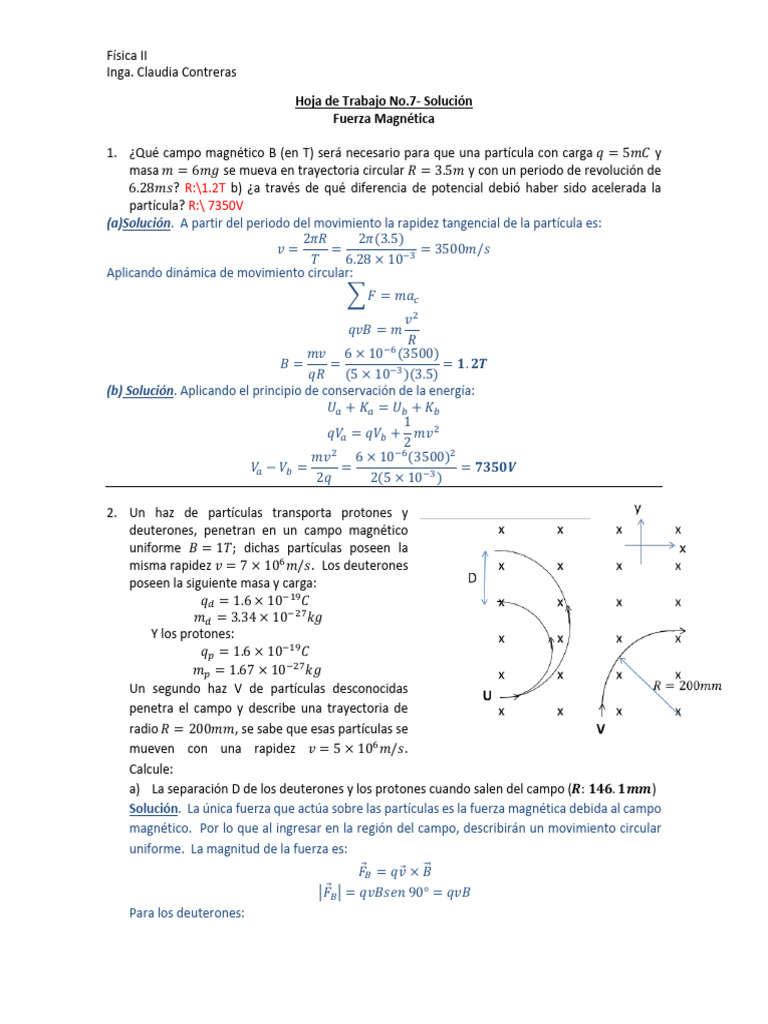 ht-7-fuerza-magnetica-1s2022-solucion | PDF | Fuerza | Electricidad
