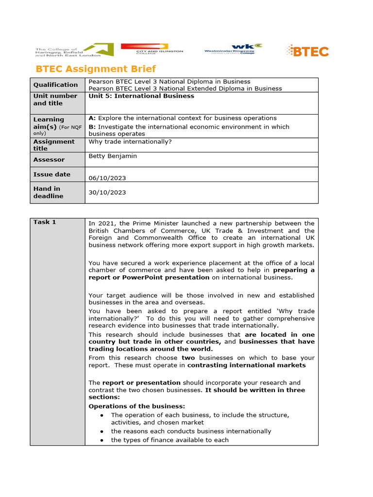 International Business Assignment 1 | PDF