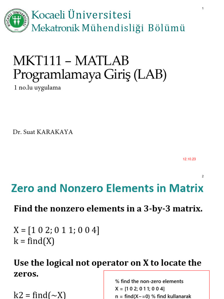 LAB-2 Hafta | PDF | Functional Analysis | Mathematical Concepts