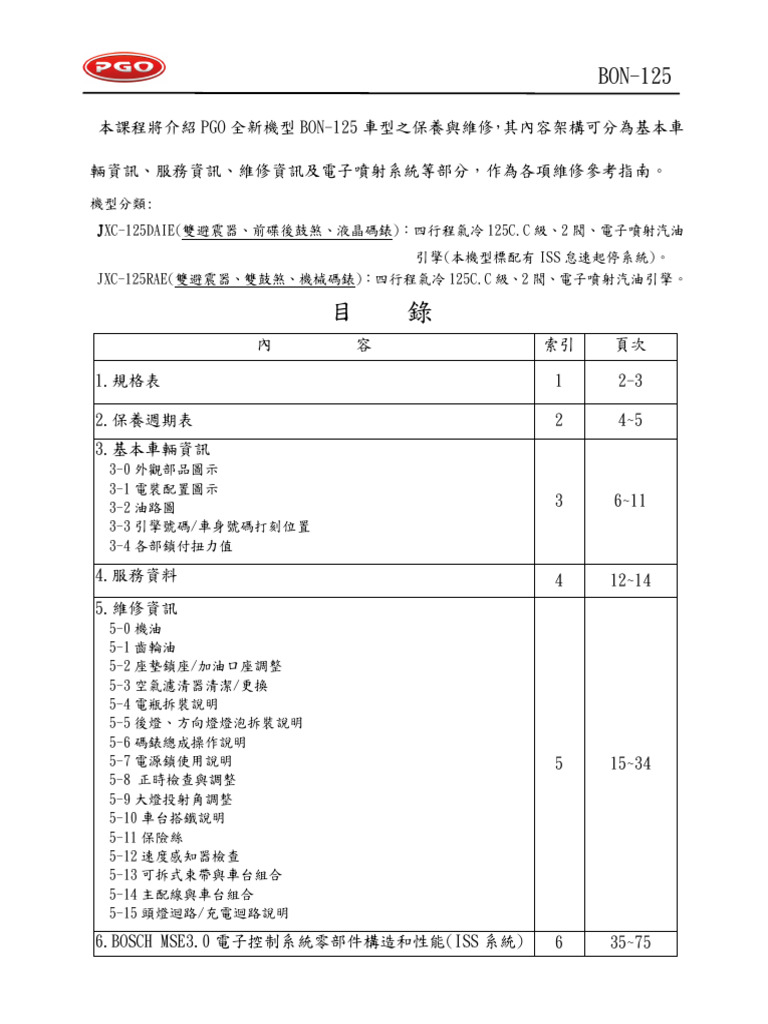 BON-125 Servuce Manual | PDF
