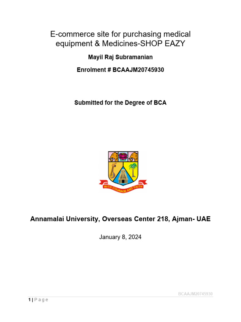 BCA Final Year Project - Ecommerce Site | PDF | World Wide Web ...