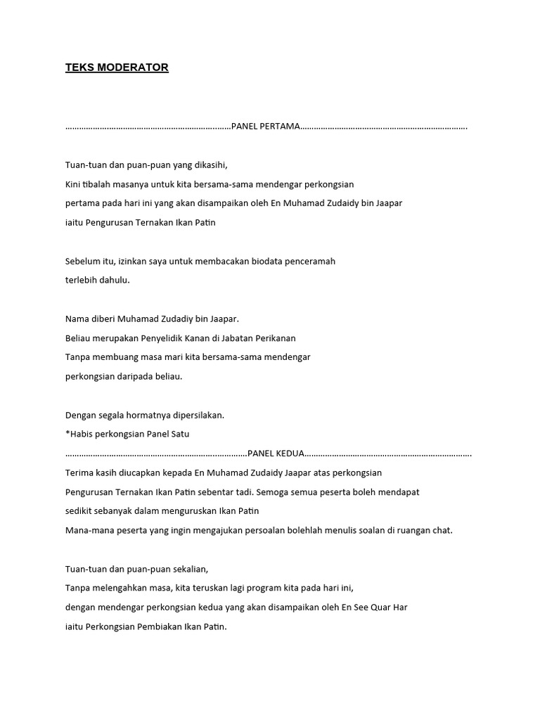 Teks Moderator | PDF