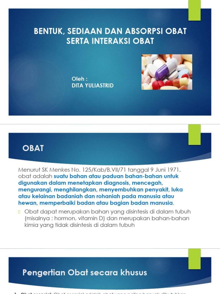 Penggolongan dan Absorpsi Obat | PDF