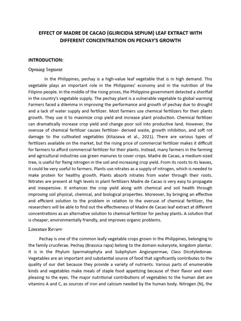 Sip Title and Introduction 1 | PDF | Fertilizer | Vegetables