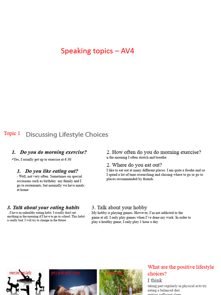 Presentation1 Speaking Topics | PDF | Communication | Pet