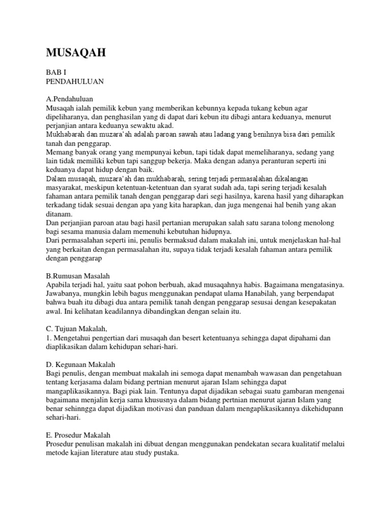 MUSAQAH | PDF
