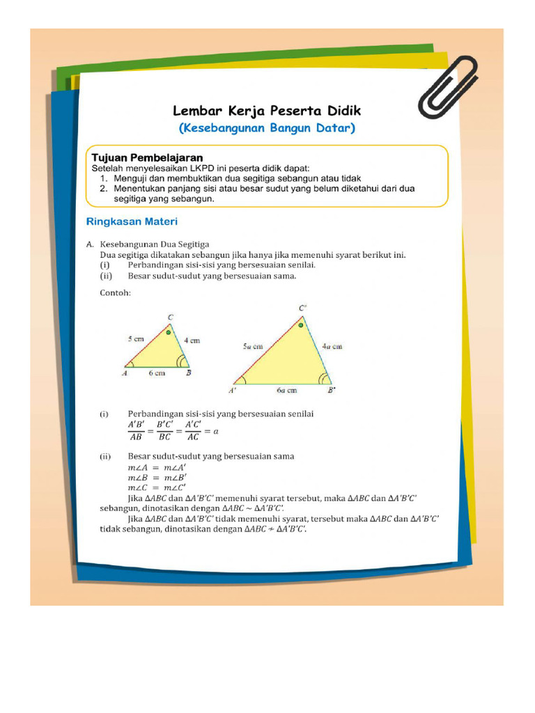 LKPD Kesebangunan Segitiga | PDF