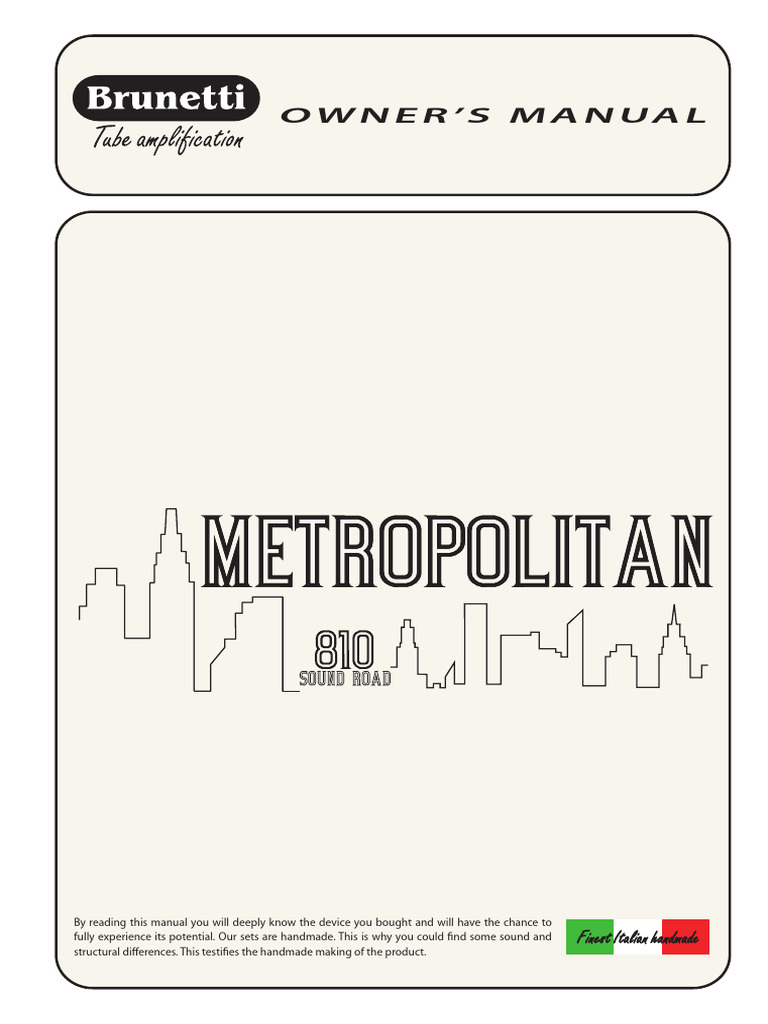 Brunetti Metropolitan-ENG | PDF | Amplifier | Vacuum Tube