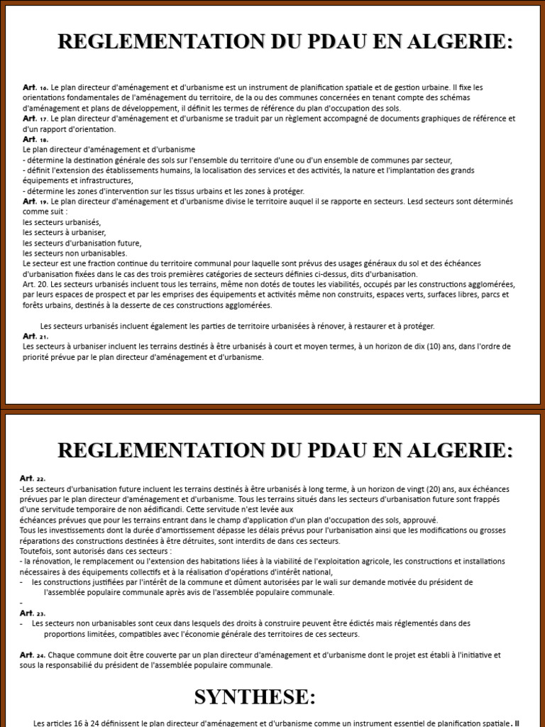 Réglementation PDAU en Algérie | PDF | Sciences et mathématiques