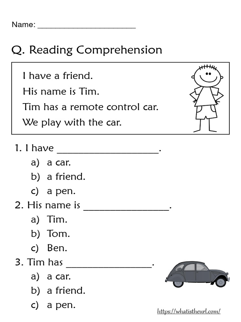 3 Reading Comprehension Worksheets for Grade 1 | PDF