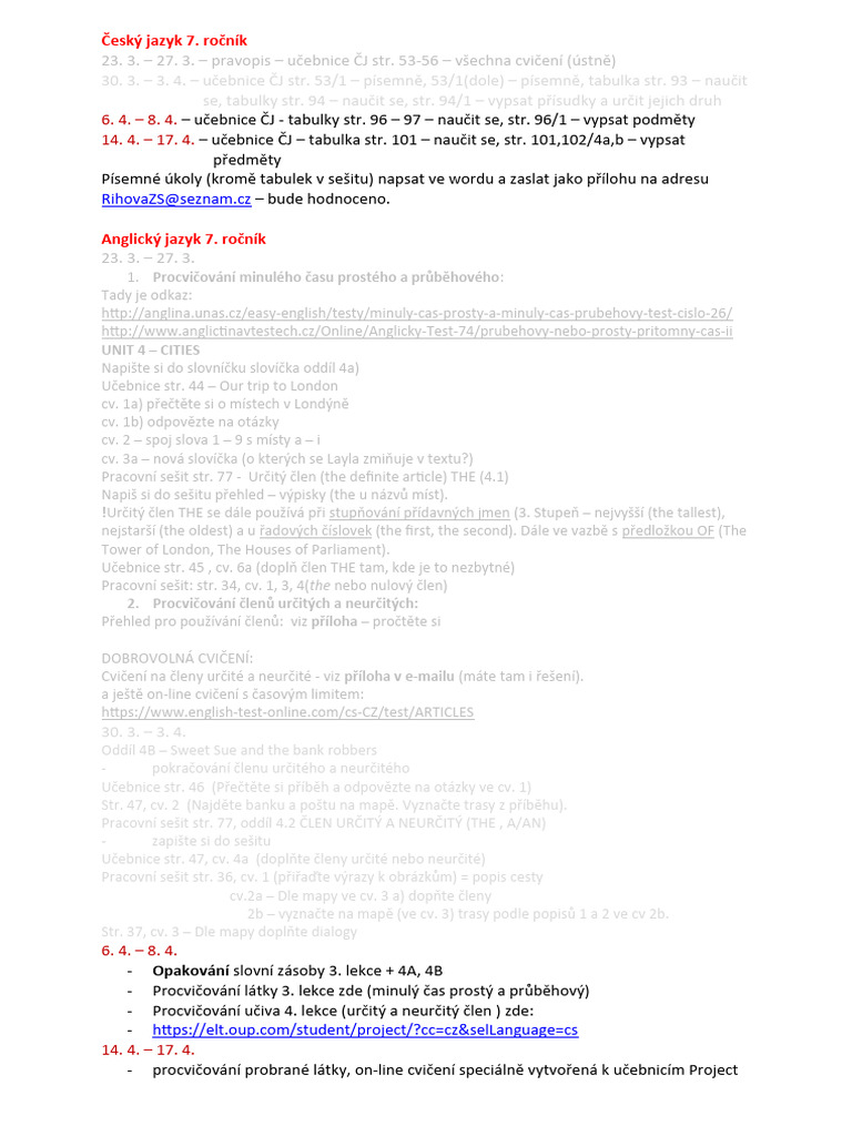 7r-200406-Ucivo Pro 7 Rocnik - Aktualizace 6 Dubna | PDF