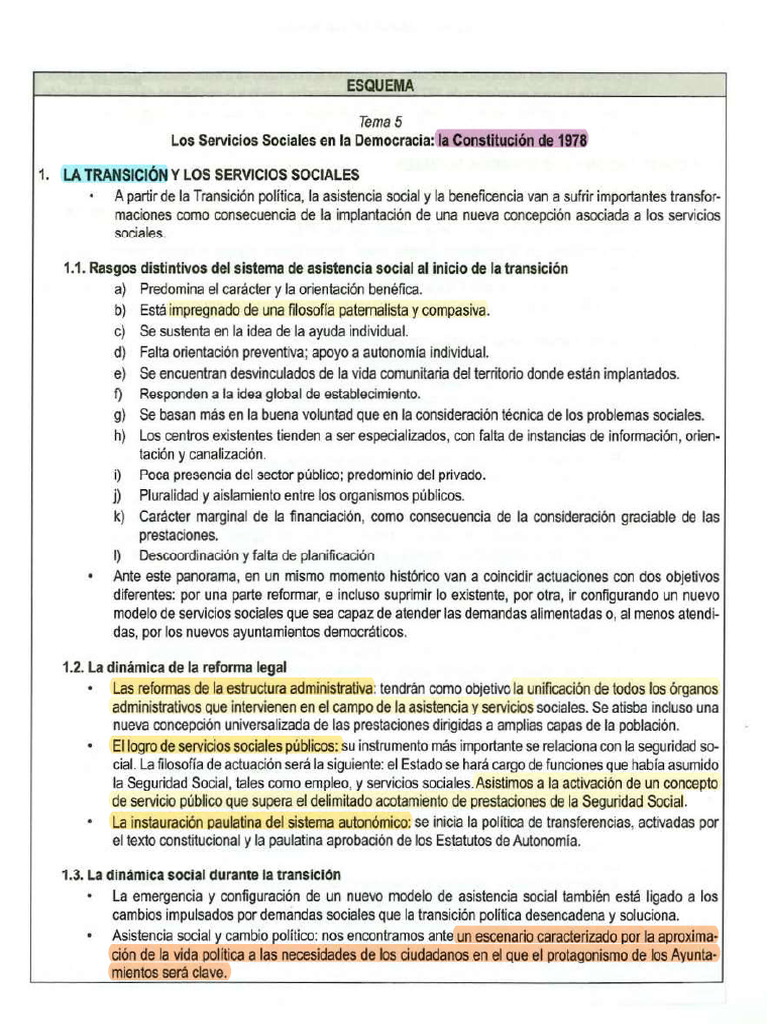 Resumen Libro Introducción Servicios Sociales TEMA 5 (Subrayado) UNED | PDF