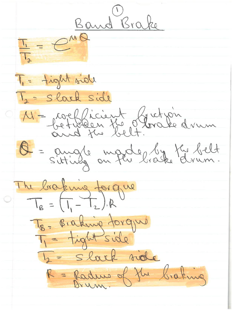 Band Brake Notes | PDF