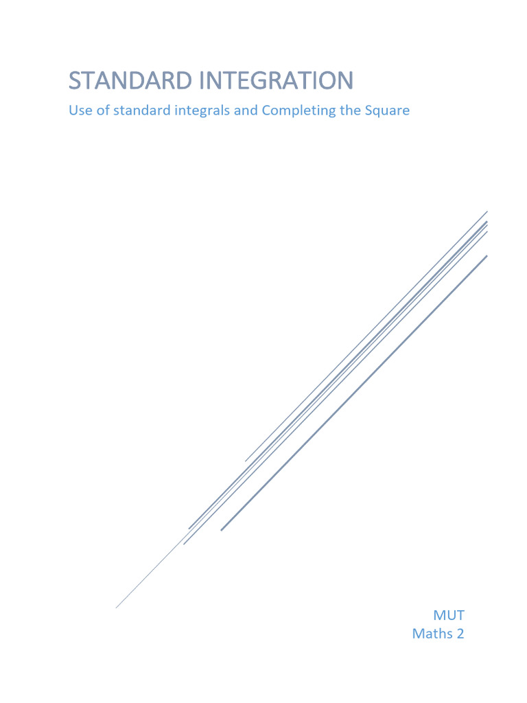 Basic Integration and Integration by Completing The Square | PDF ...