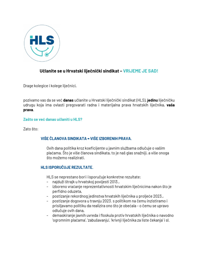 Uc Lanite Se U HLS VRIJEME JE SAD | PDF