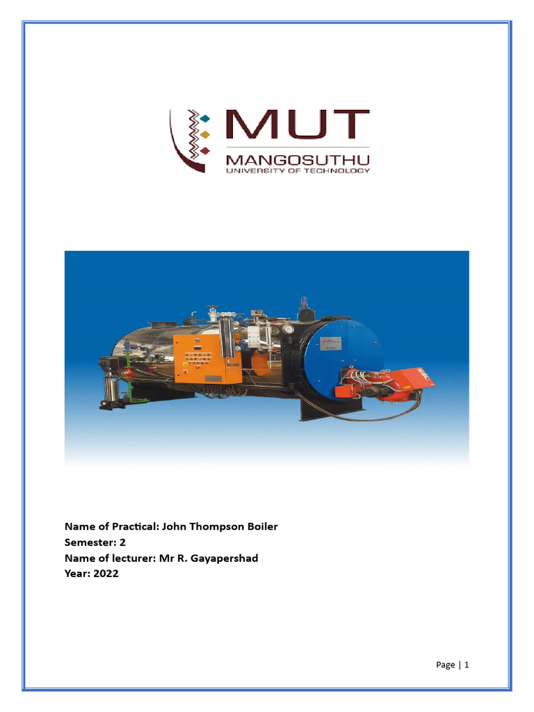 John Thompson Boiler Practical | PDF