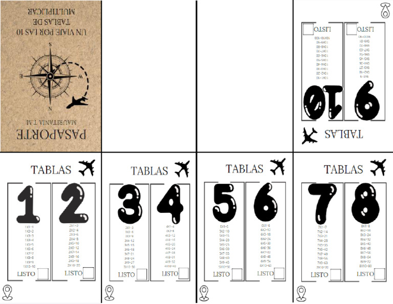 Pasaporte para Imprimir de Tablas de Multiplicar | PDF