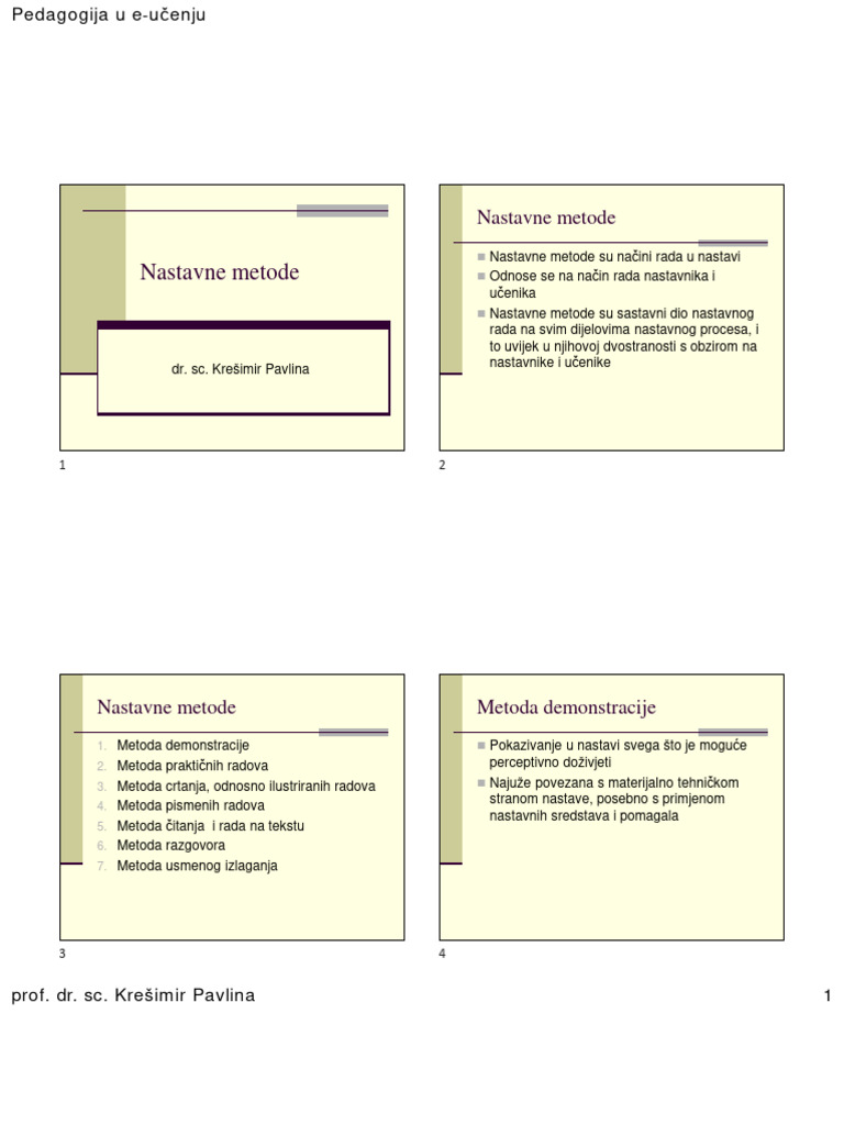 Nastavne Metode | PDF