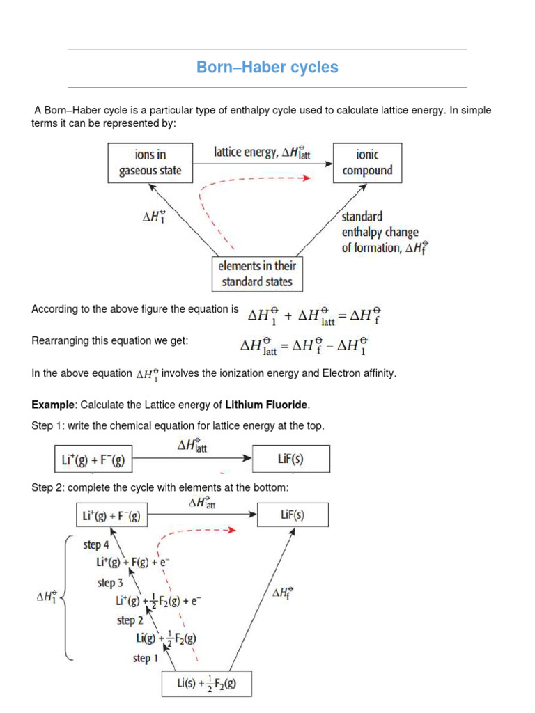 Born Haber Cycle | PDF