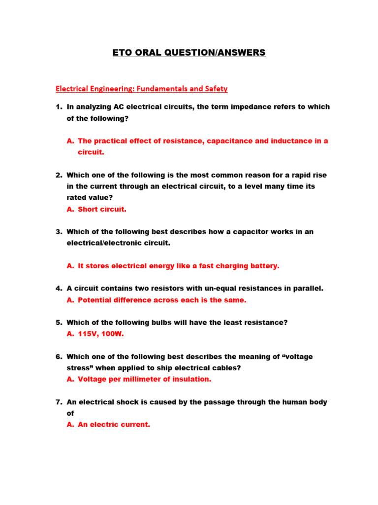 Eto Mix Question & Answers | PDF | High Voltage | Capacitor