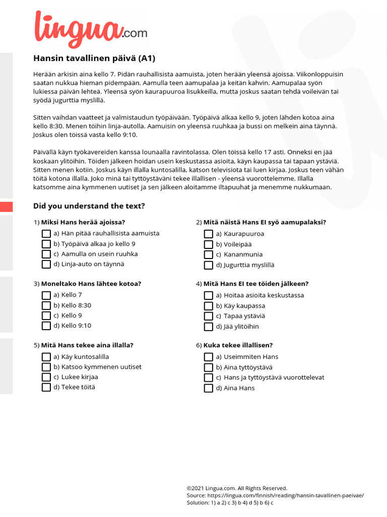 PDF Storage Finnish Text Hansin Tavallinen Paeivae | PDF