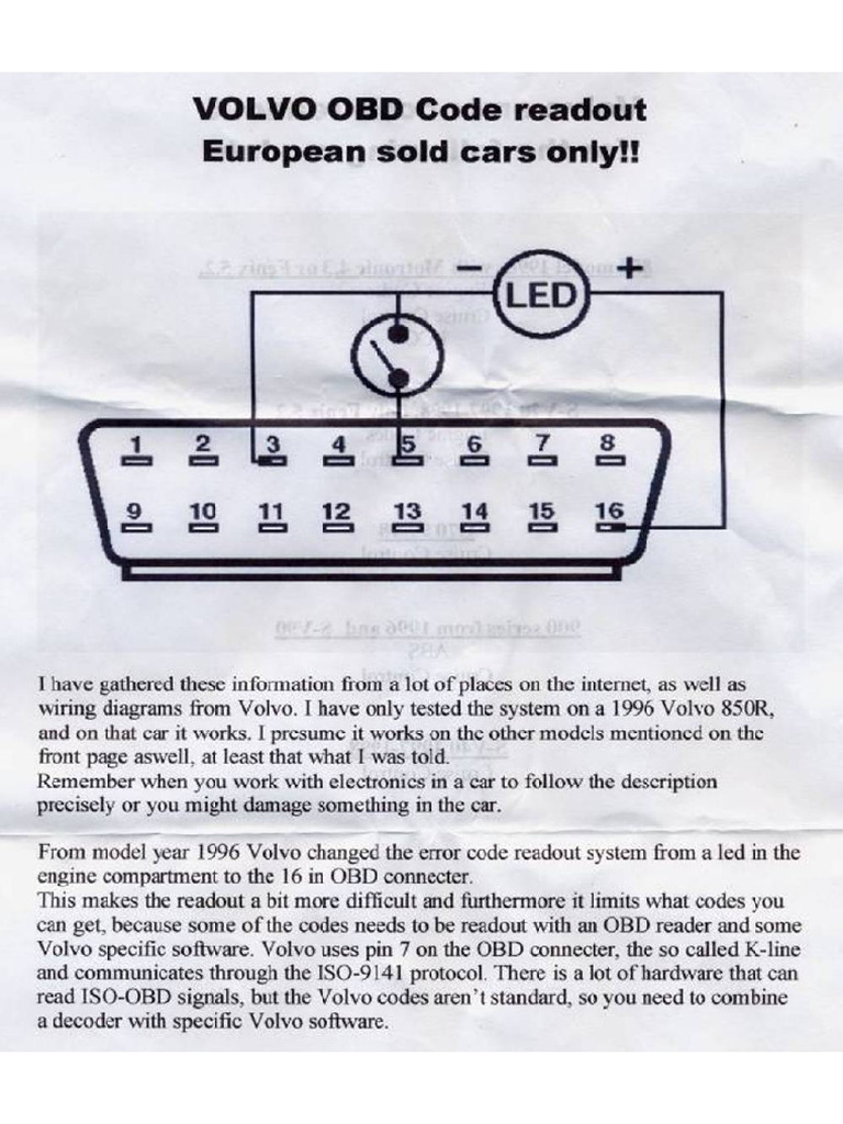 Home Made OBD Reader For Volvo 1994 | PDF